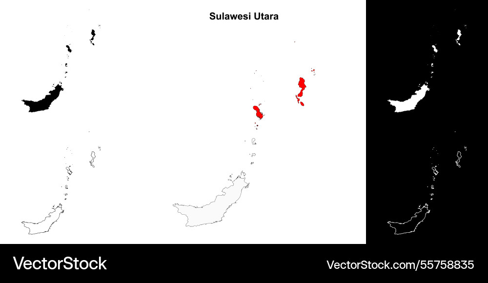 Sulawesi utara outline map Royalty Free Vector Image