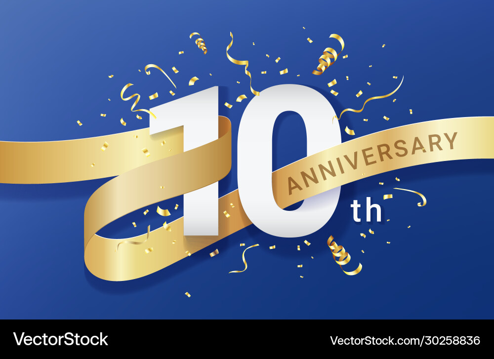 10th anniversary celebration banner template Vector Image