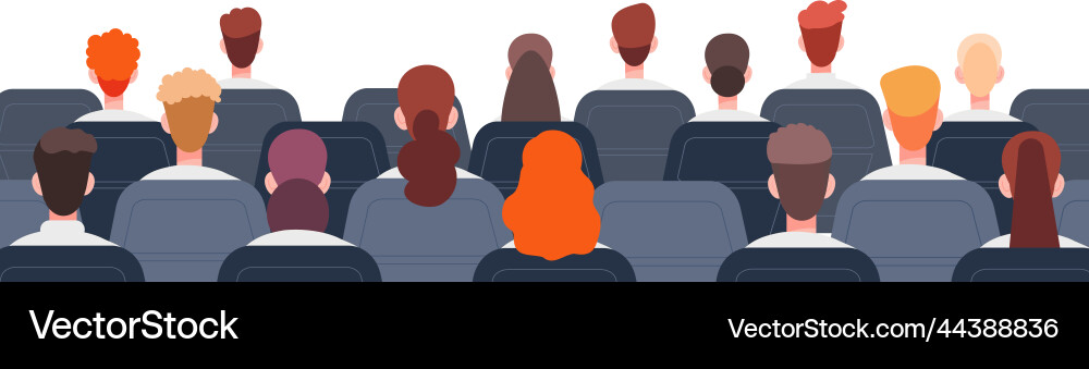 Audience back view people sitting in chairs Vector Image