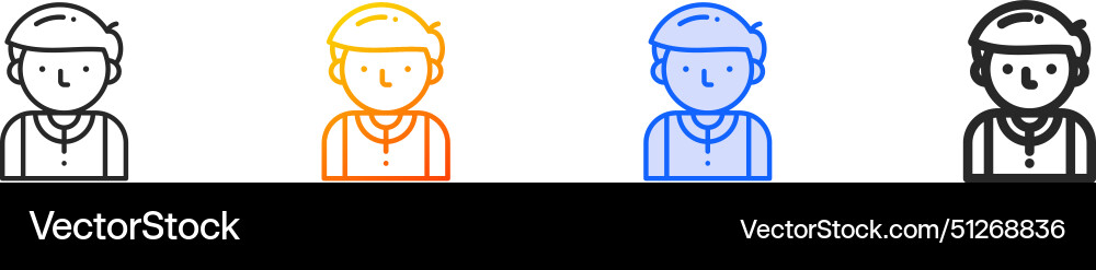 Boys iconthin linear gradient blue stroke Vector Image