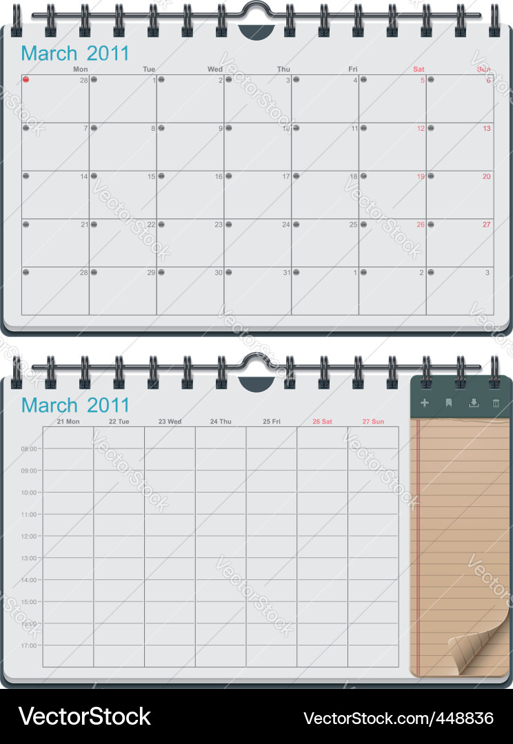 Calendar template Royalty Free Vector Image - VectorStock
