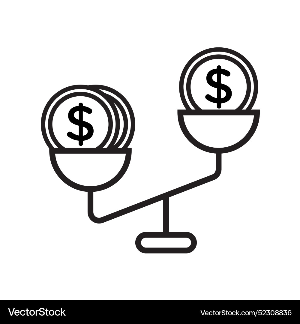 Compare price icon linear logo mark in black Vector Image