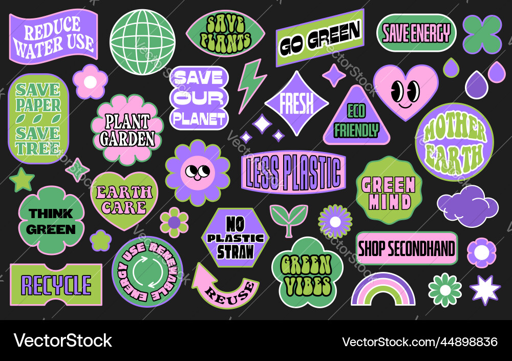 Environmental stickers Royalty Free Vector Image