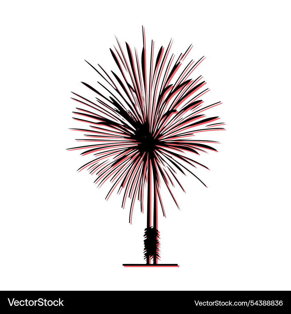 Firework palm tree design concept of celebration Vector Image