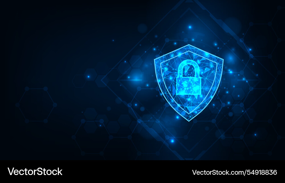 Hud with shield technology background cyber Vector Image