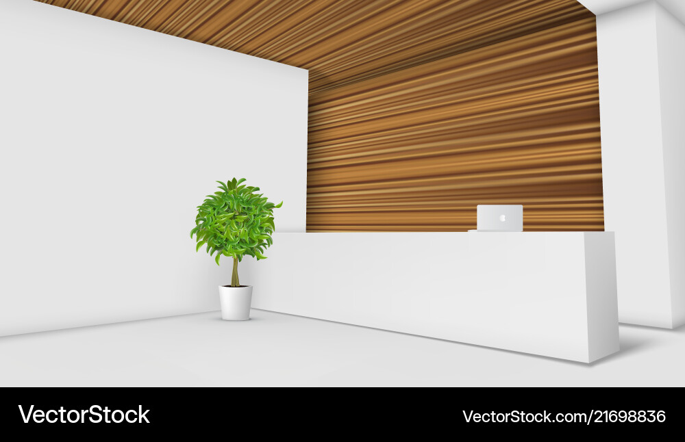 Modern Office Reception Desk Royalty Free Vector Image