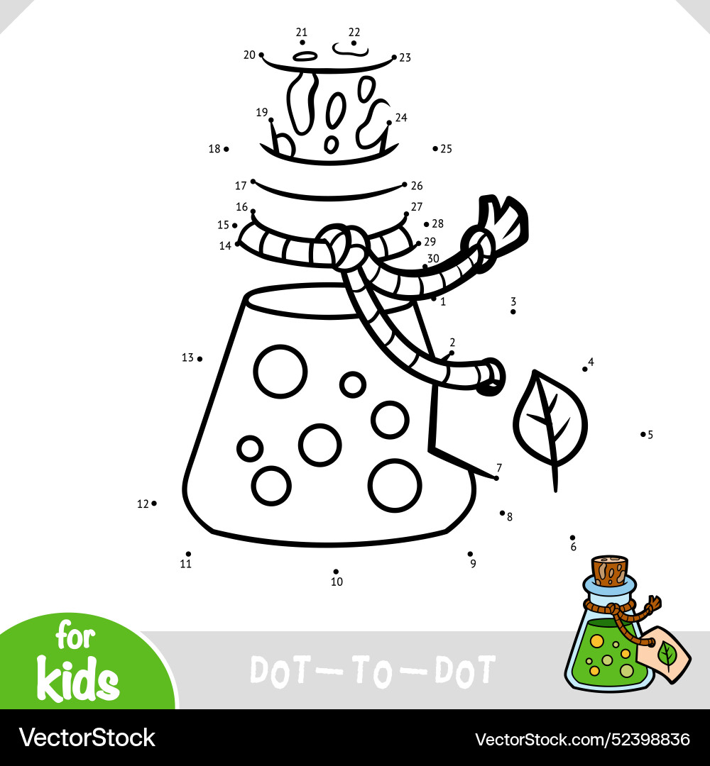 Numbers game education dot to for kids Royalty Free Vector