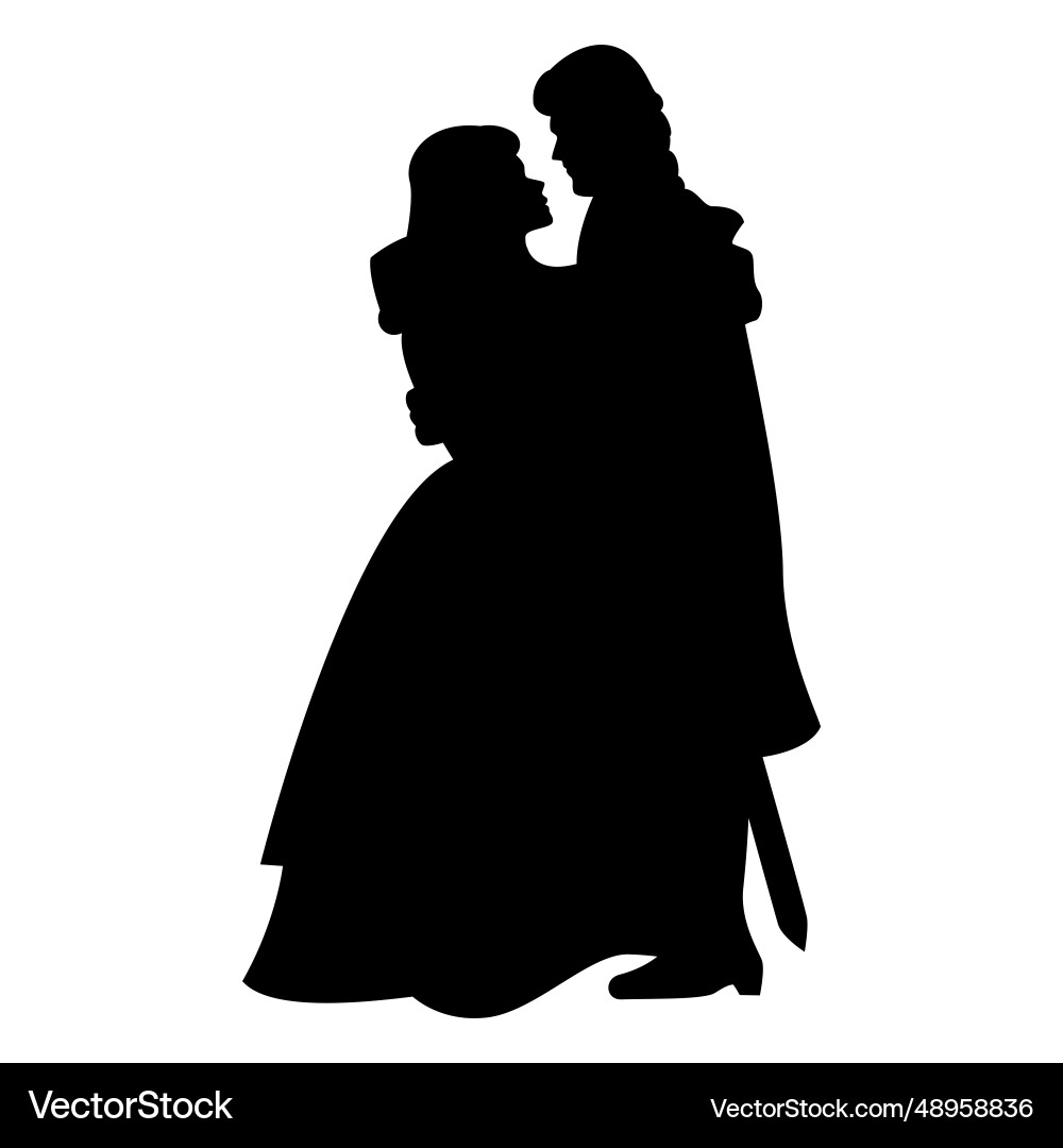 Silhueta De Principe E Princesa Dancando