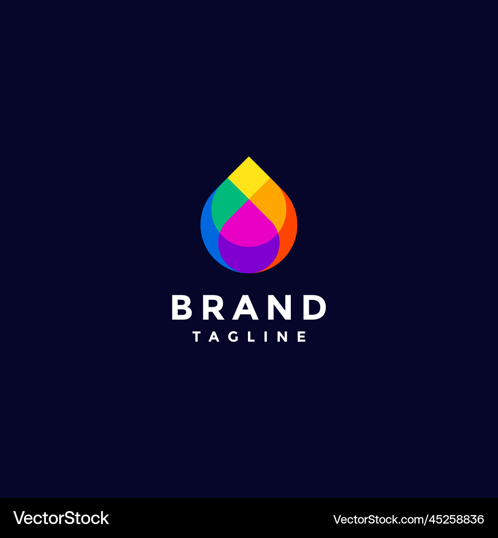 Simple colorful water drop Royalty Free Vector Image