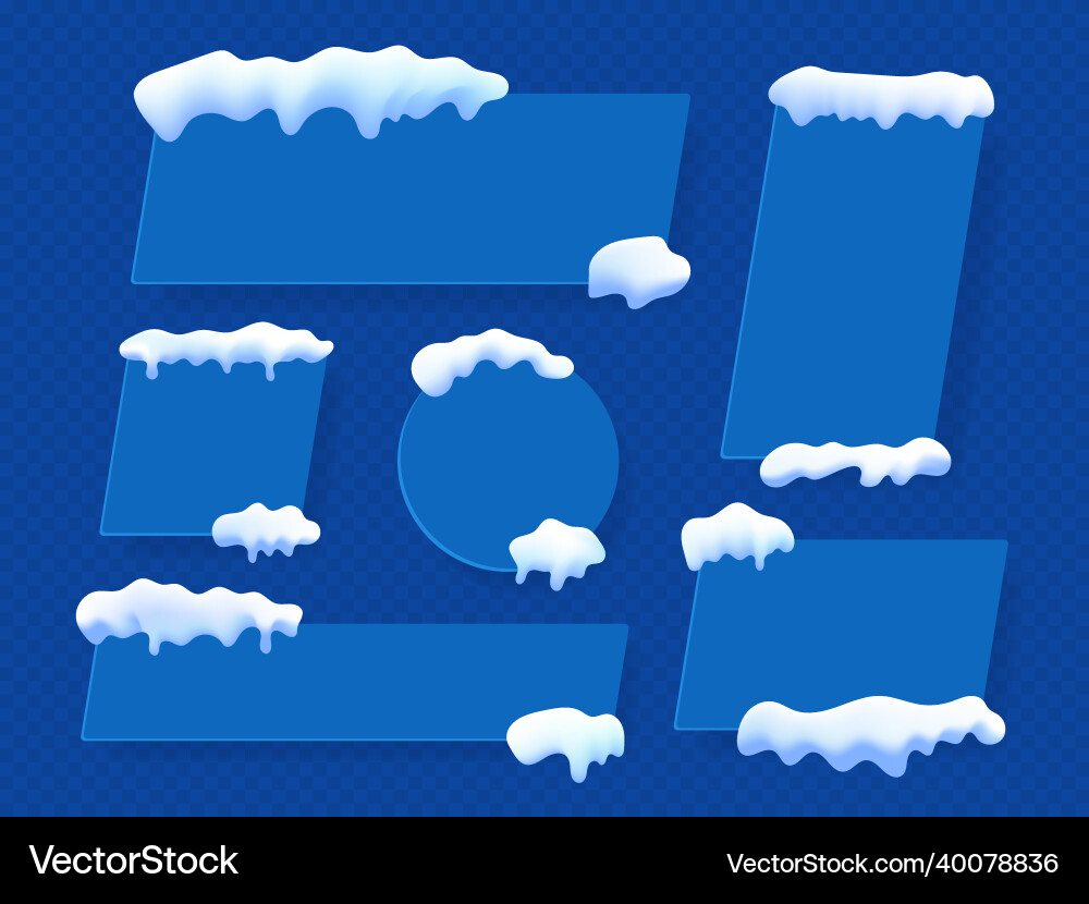 Snow ice cap advertising blue banners set Vector Image