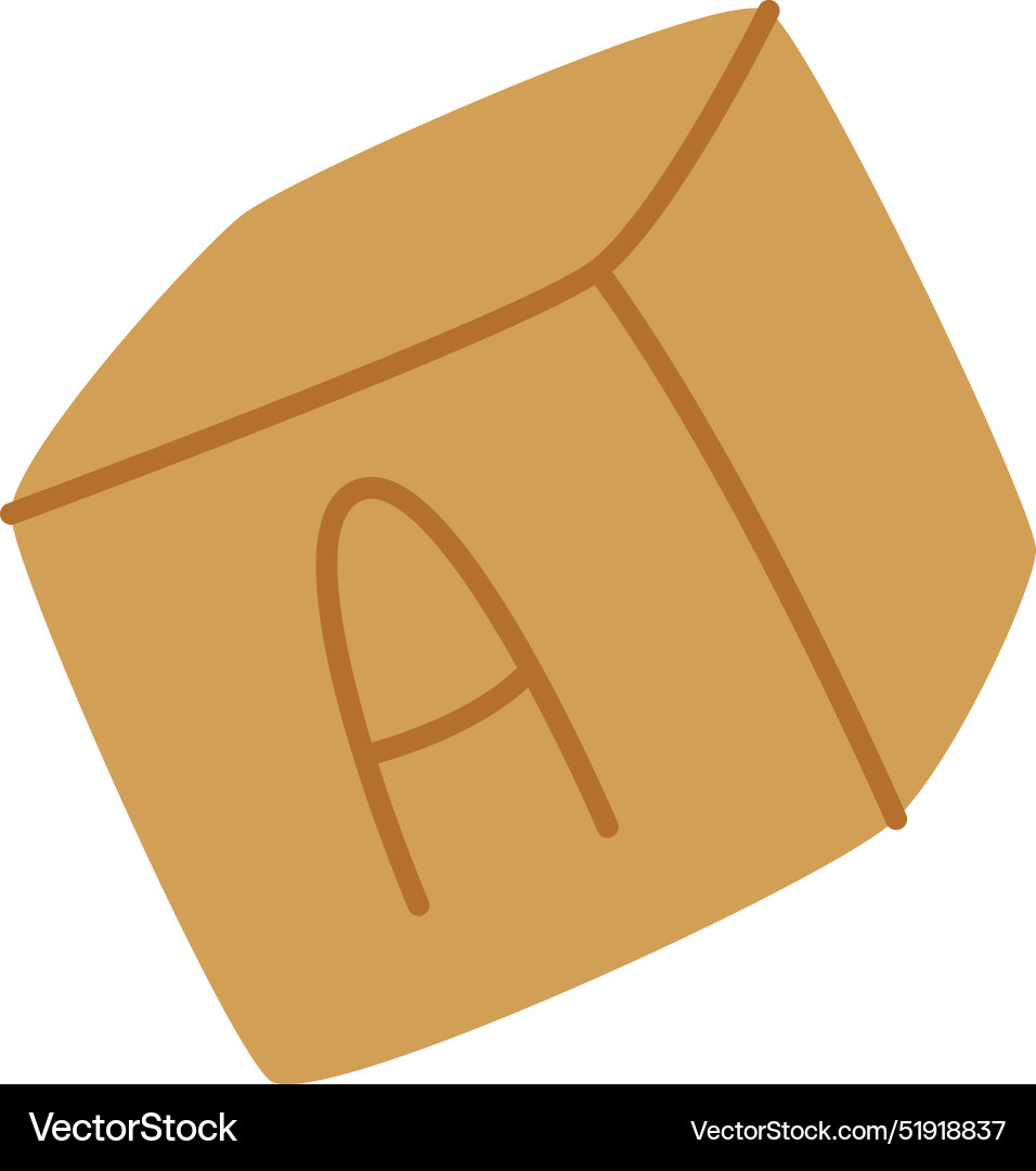 Abc cube baby toy wooden Royalty Free Vector Image
