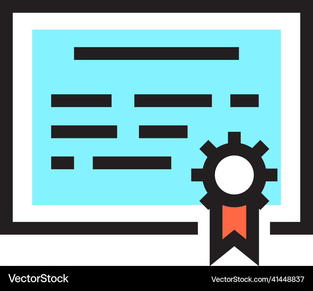 Certificate icon official award letter training Vector Image