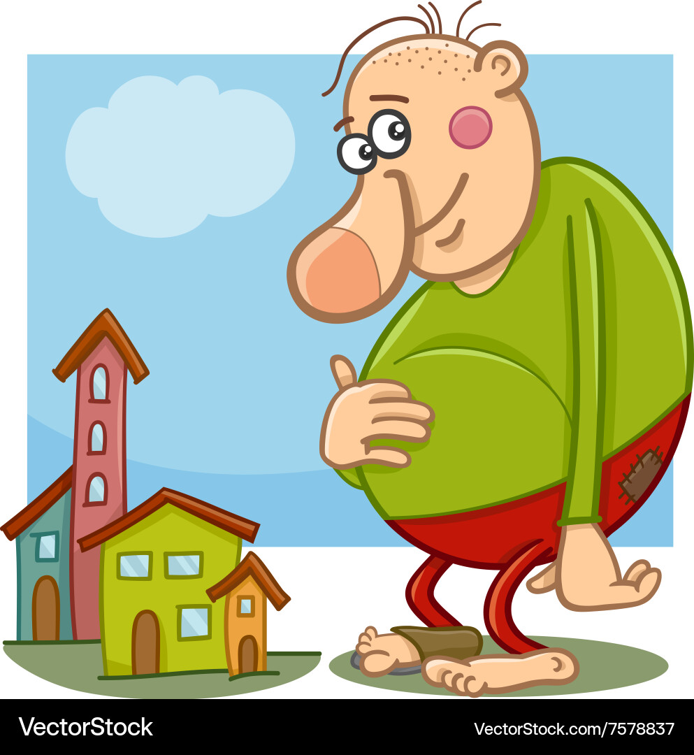 Giant fantasy character cartoon Royalty Free Vector Image