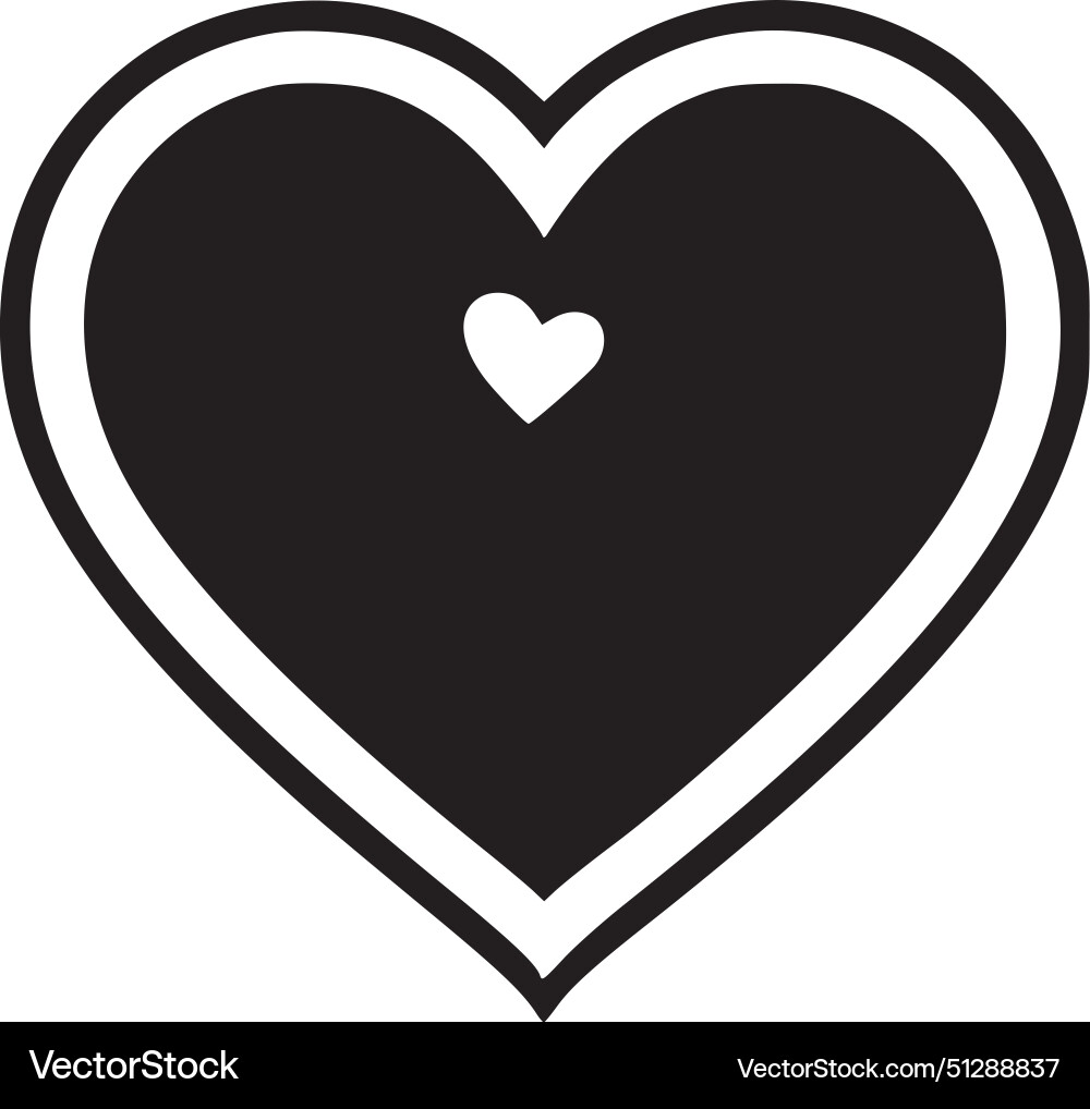 Heart - black and white Royalty Free Vector Image