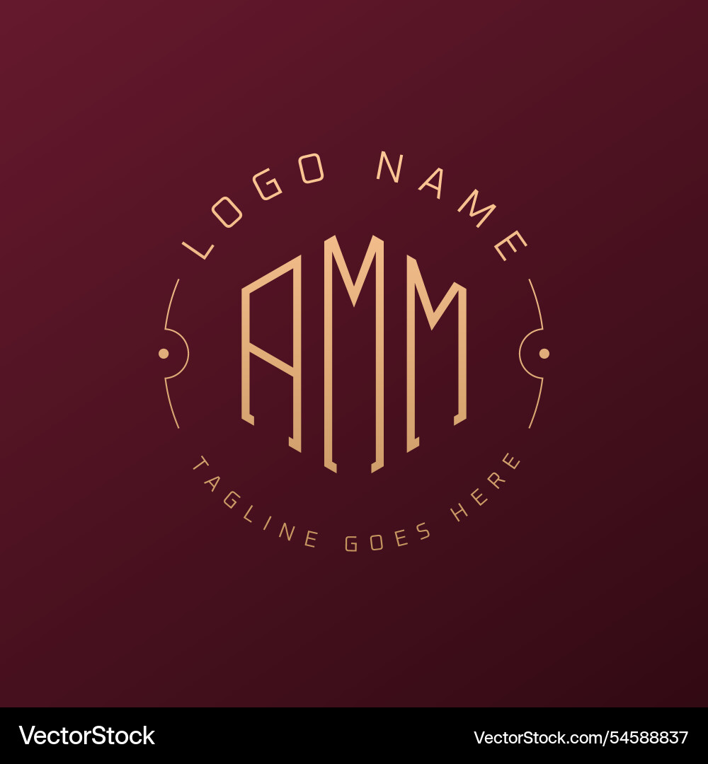 Luxury amm logo design elegant letter Royalty Free Vector