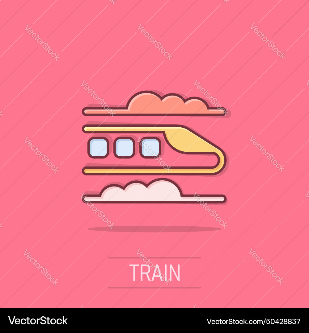 Metro icon in comic style train subway cartoon Vector Image