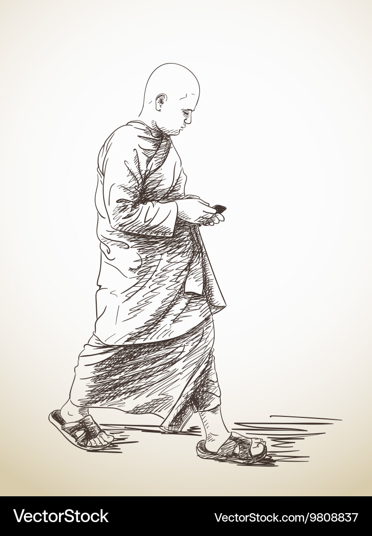 Monk Royalty Free Vector Image - VectorStock