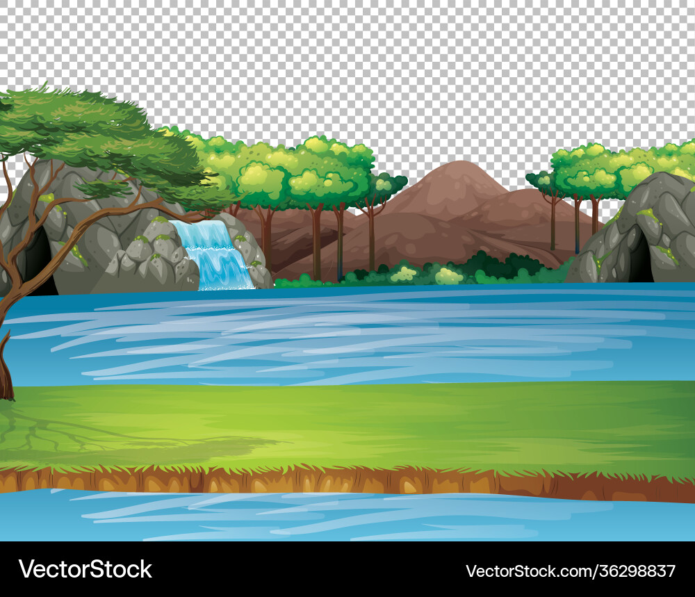 Nature outdoor landscape transparent background Vector Image