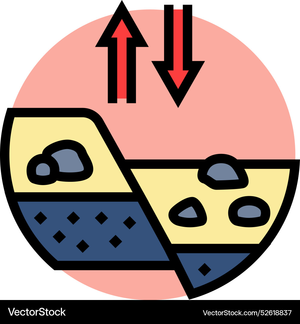 Plate tectonics unsolved mystery color icon Vector Image