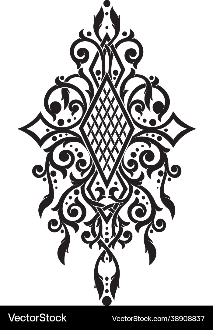 Stylized diamond shaped ornament Royalty Free Vector Image