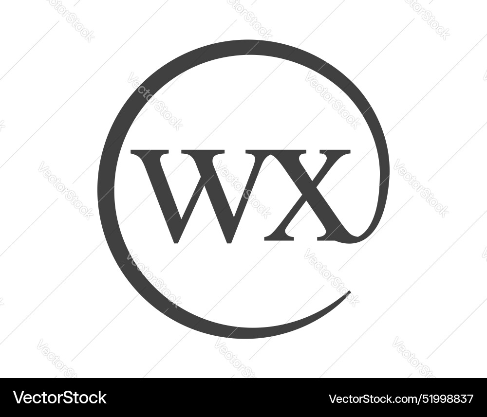 Wx logo from two letter with circle shape email Vector Image