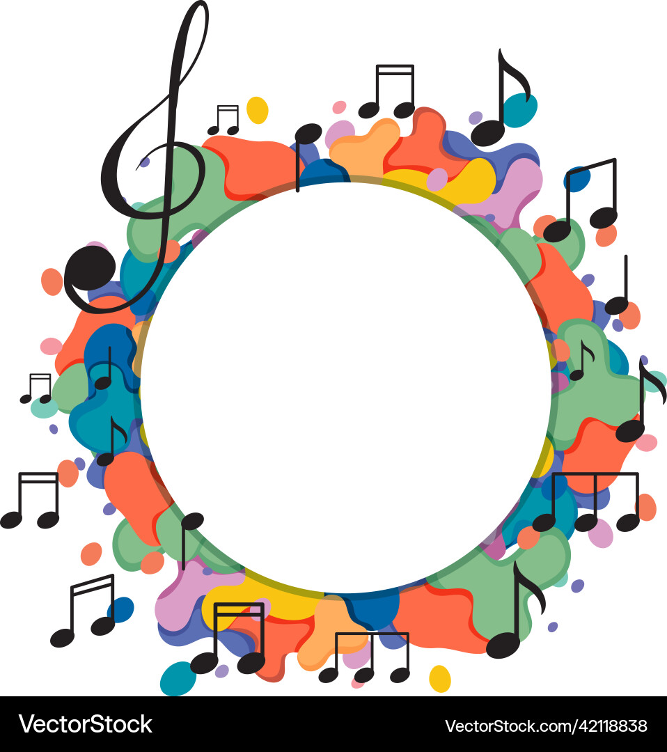 Banner music notes colourful on white background Vector Image