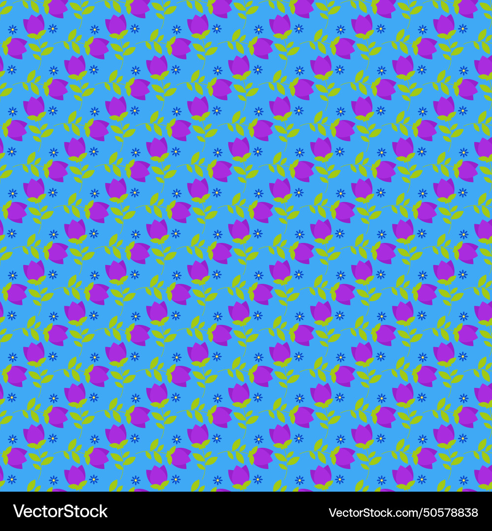 Color spring flowers pattern Royalty Free Vector Image