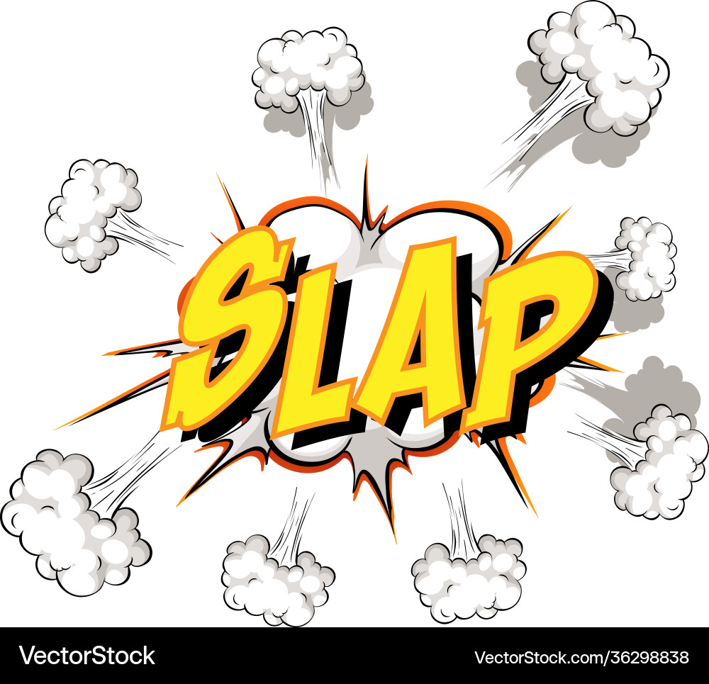 Comic speech bubble with slap text Royalty Free Vector Image
