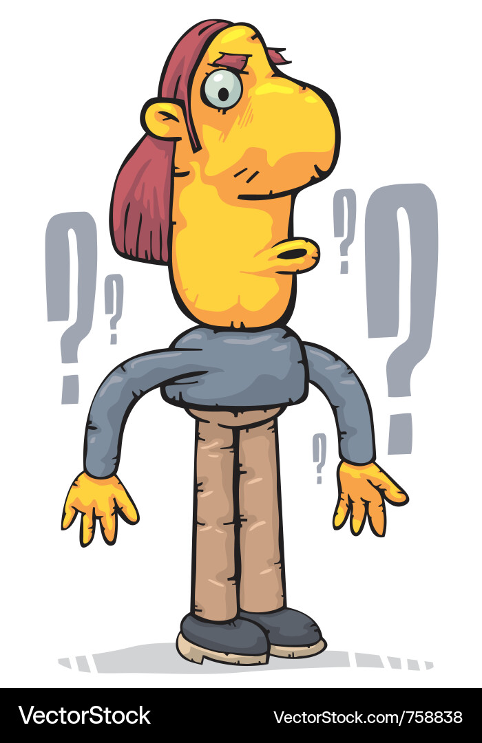 Confused man Royalty Free Vector Image - VectorStock