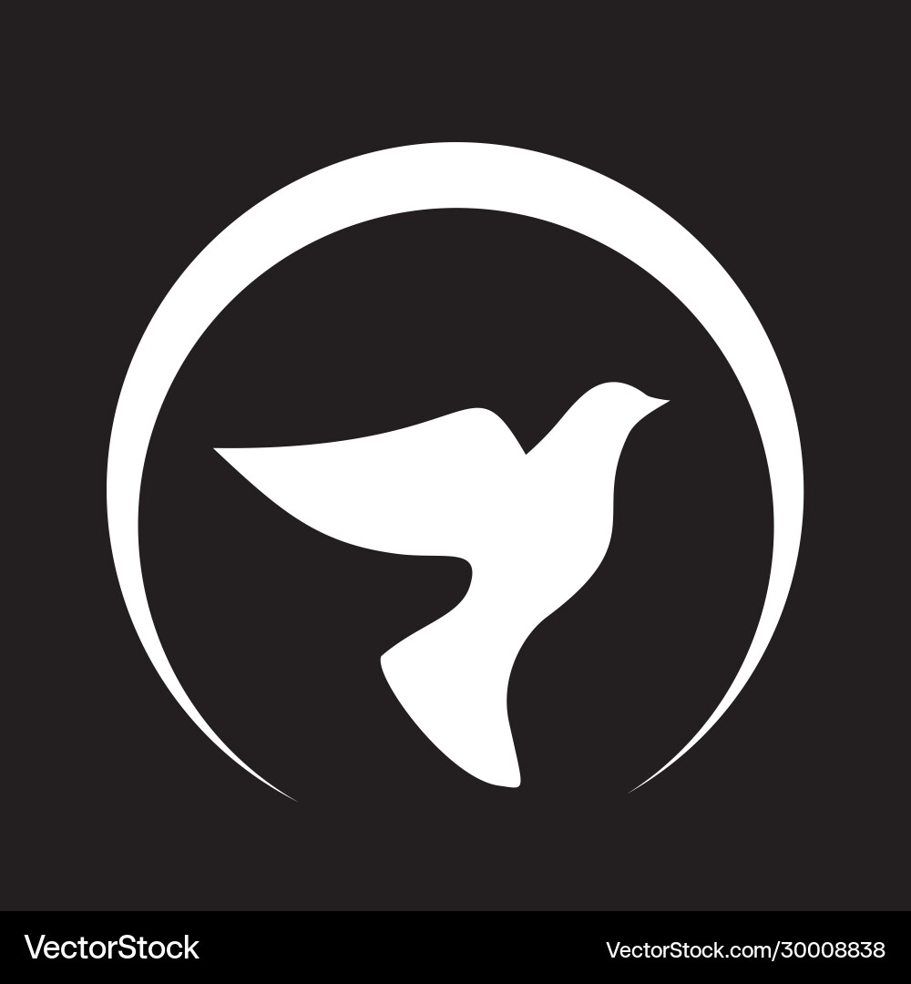 Dove Crescent Moon Logo Royalty Free Vector Image