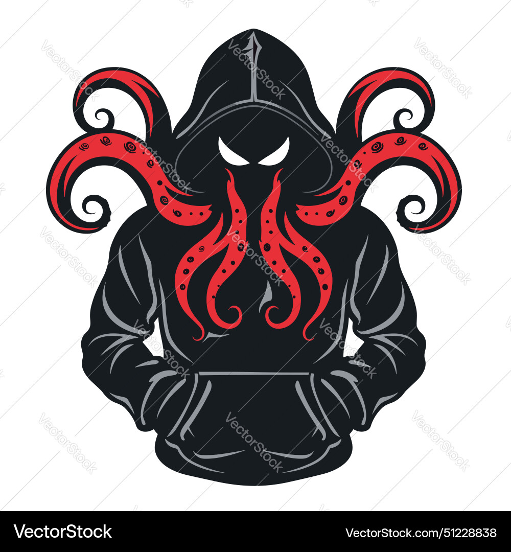 Hacker octopus in a sweater esport logotype icon Vector Image
