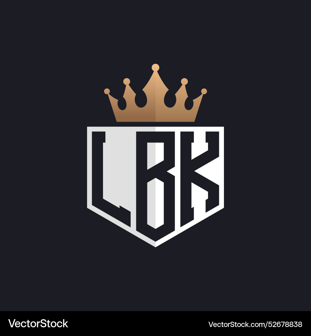 Luxury lbk logo with crown elegant initials Vector Image
