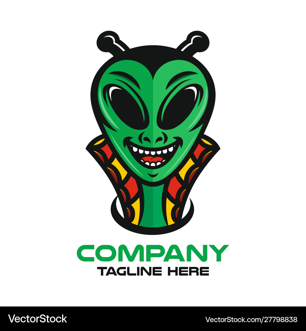 Modernes Maskottchen ist ein Alien-Logo Lizenzfreier Vektor