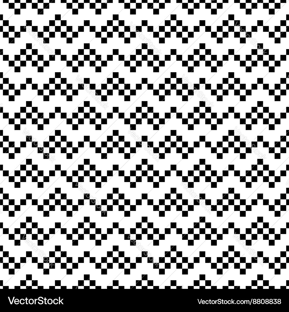 Pixel art tribal ethnic seamless pattern Vector Image