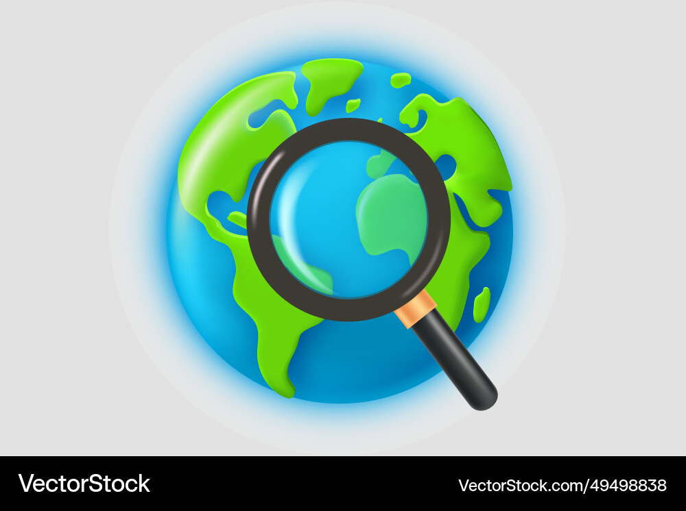 Searching place concept with the earth and map Vector Image