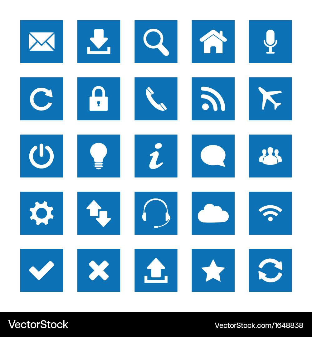 Square web icons Royalty Free Vector Image - VectorStock