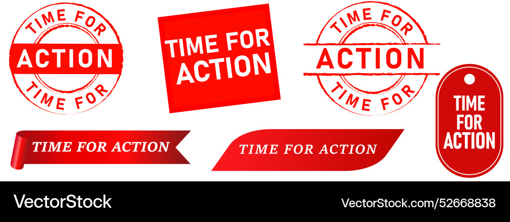 Time for action act now motivation advertisement Vector Image