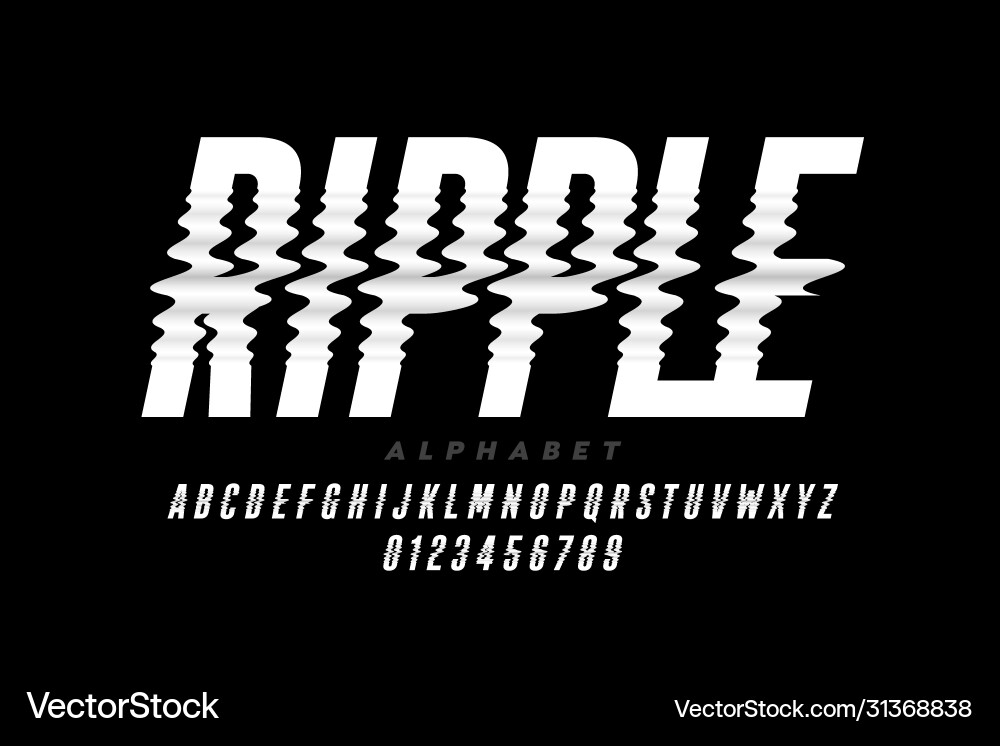 Water Ripple Font - Liquid Style Royalty Free Vector Image