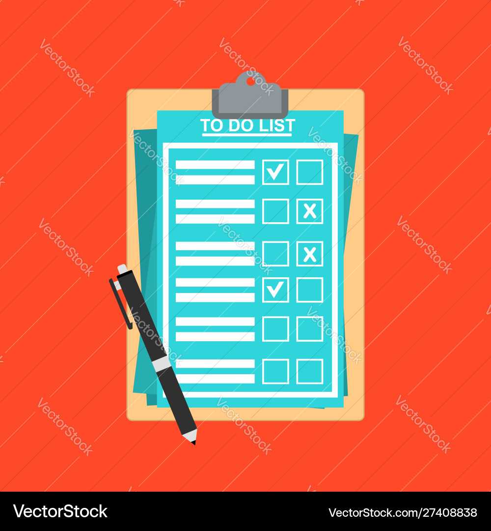 White checklist questionnaire paper square box Vector Image