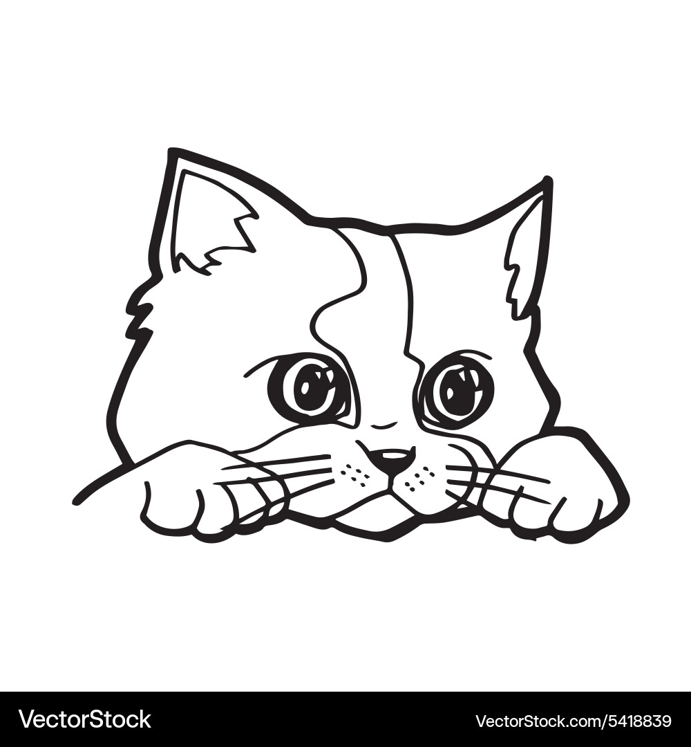 Cat cartoon line art Royalty Free Vector Image
