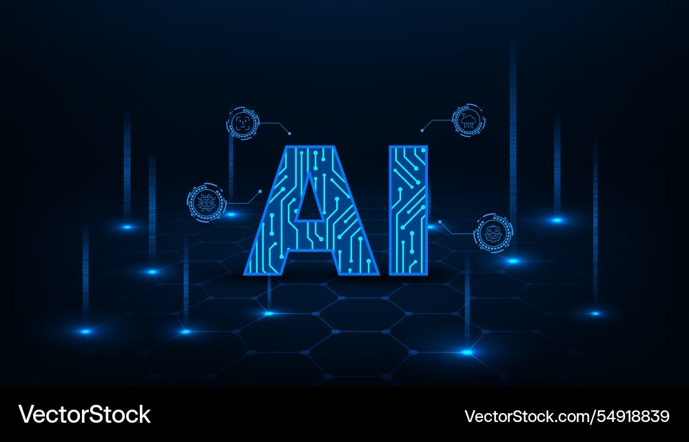 Futuristic artificial internet cyber technology Vector Image