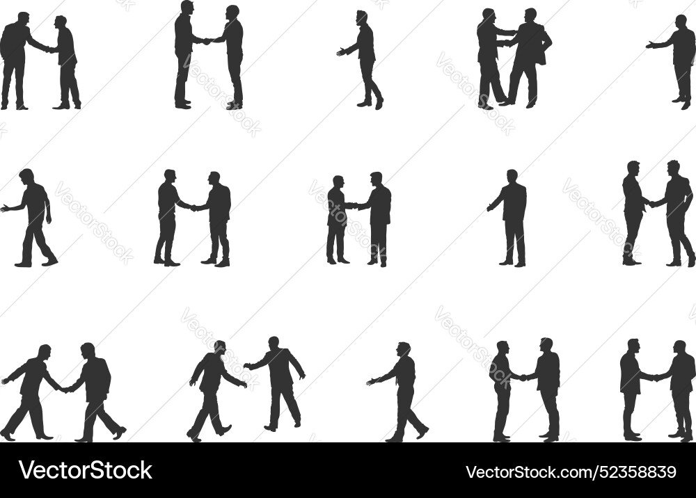 Handshake silhouette svg Royalty Free Vector Image