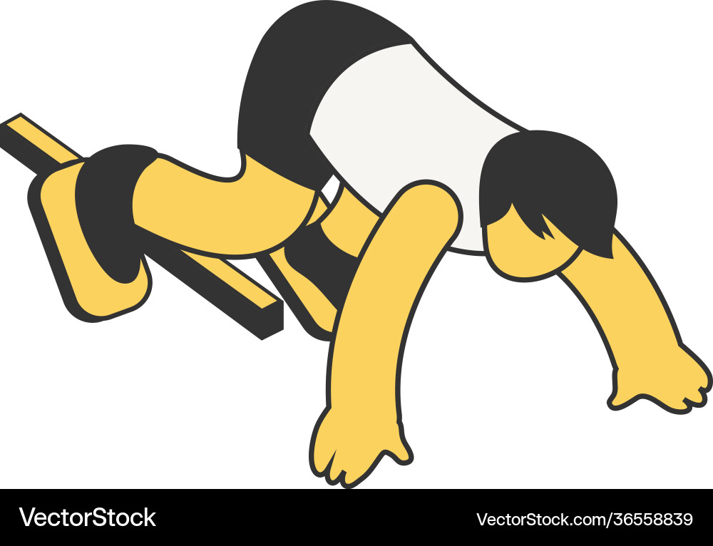 Isometric crouch start composition Royalty Free Vector Image