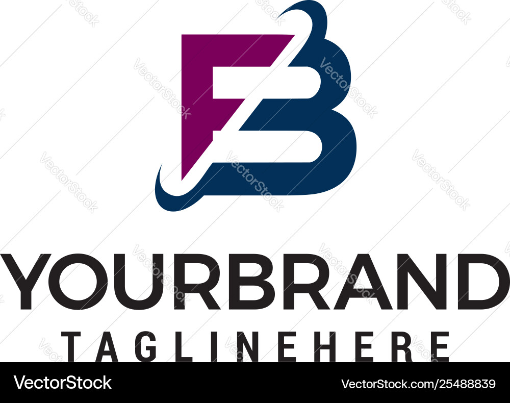 Letter fb company logo design concept template Vector Image