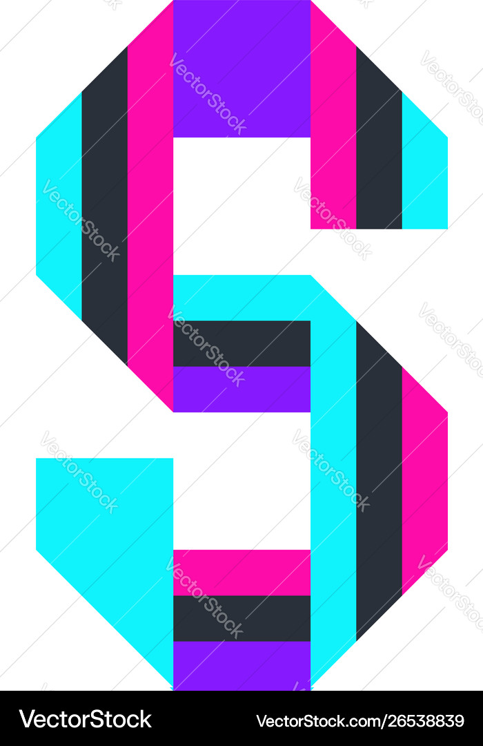 Letters folded from colored ribbons Royalty Free Vector