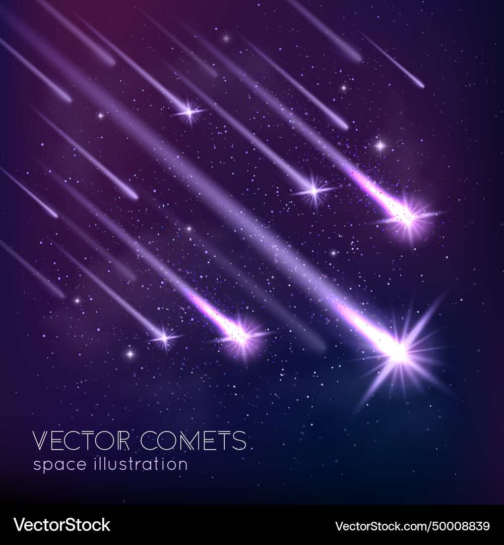 Meteor shower background Royalty Free Vector Image