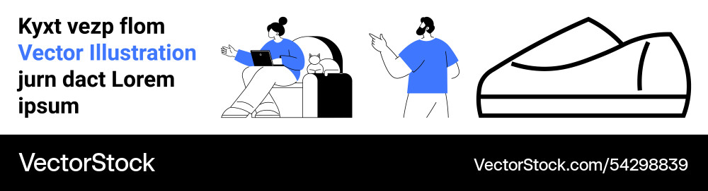 Modern digital lifestyle people working remotely Vector Image