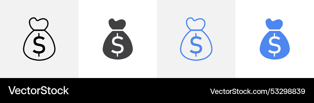 Money sac icon set use for web ui or app Vector Image