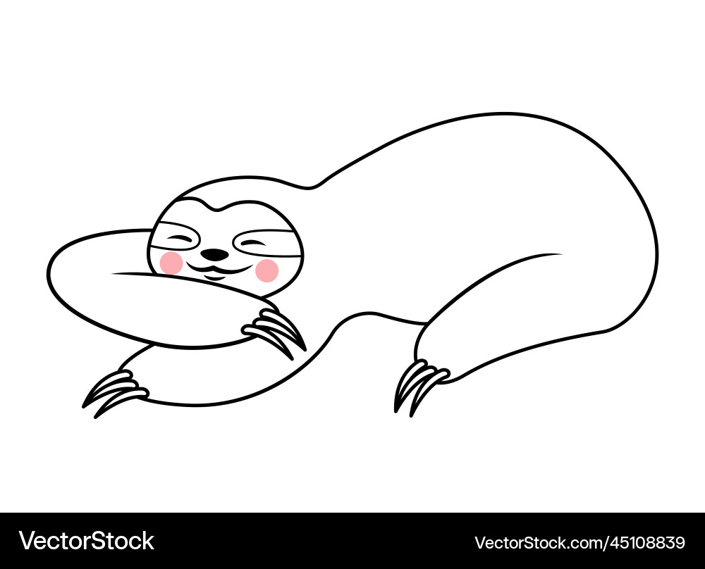 Outline sloth concept Royalty Free Vector Image