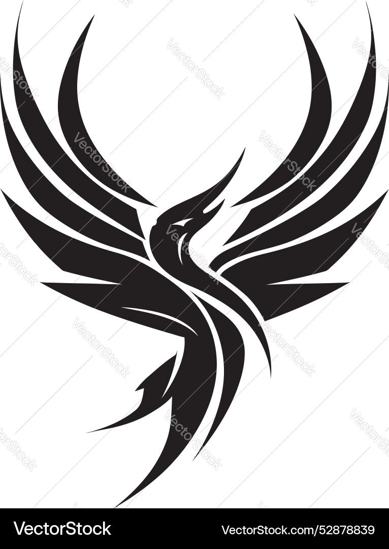 Phoenix in moonlit skies intricate Royalty Free Vector Image